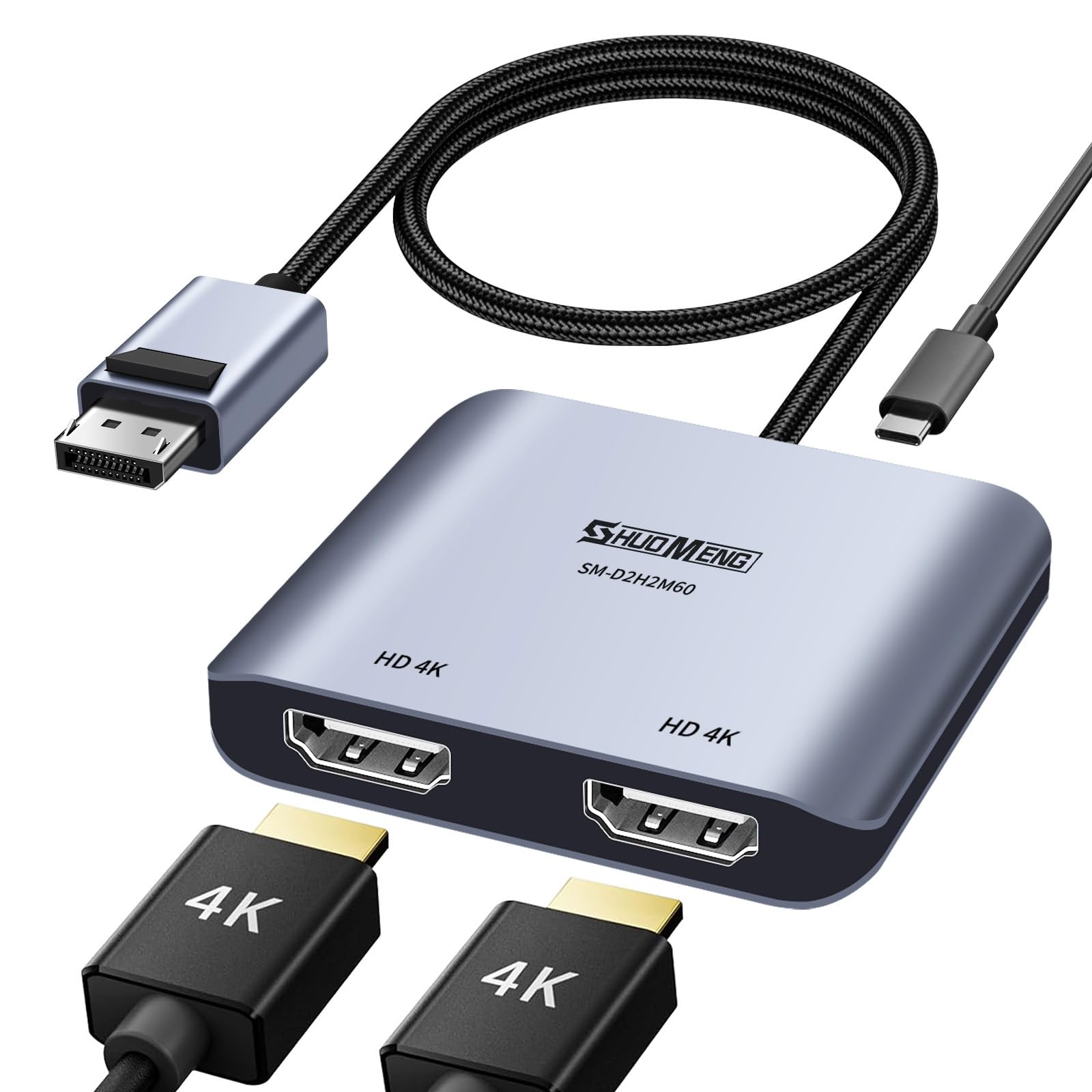 DisplayPort to Dual HDMI Adapter 4K@60Hz, DP to HDMI Splitter for Dual ...