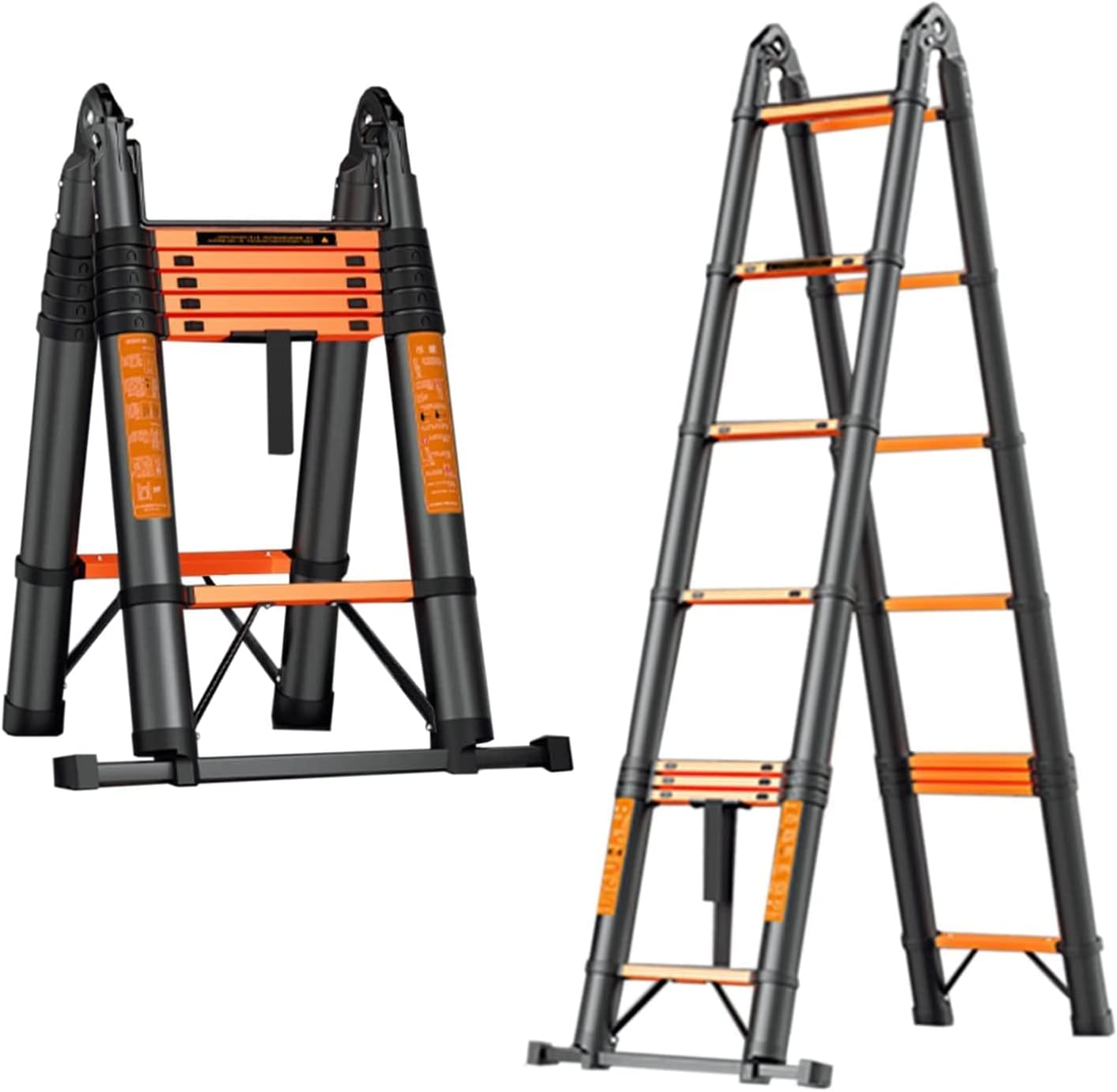 Aluminum Telescoping Ladder A Frame 12.5 16.5 18 20 24 Ft, Portable ...