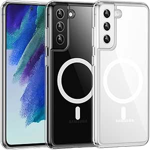 Amazon.com: TIANNIUKE Magnetic Case for Samsung Galaxy S21 FE, Transparent and Yellow Resistant ...