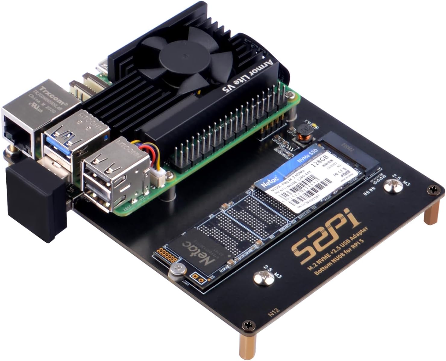 GeeekPi N07 M.2 PCIe to NVMe Bottom SSD Pip PCIe Peripheral Board for ...