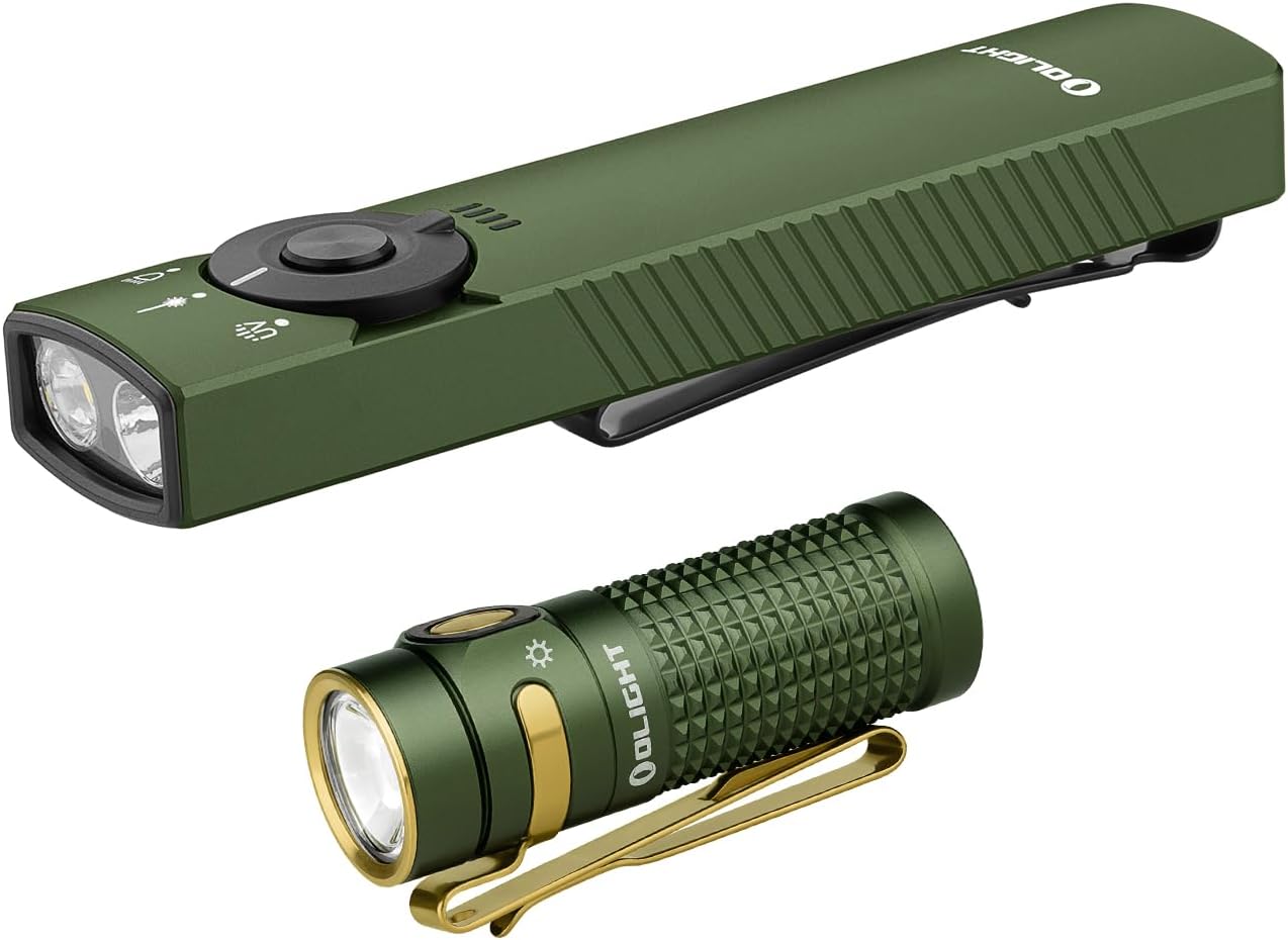OLIGHT Arkfeld Pro EDC Flashlight Bundle with Baton4 Rechargeable LED ...