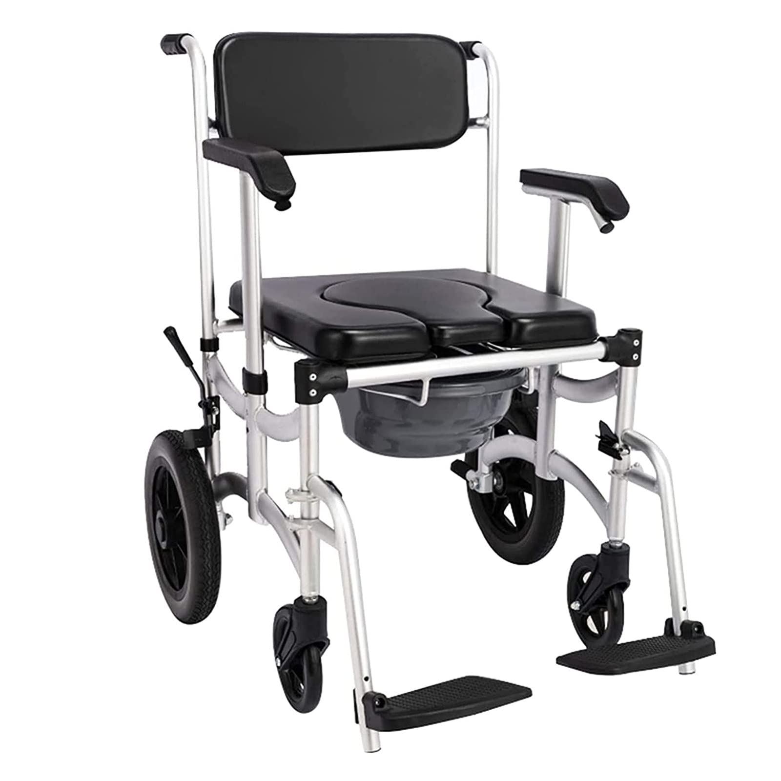 Buy Commode Shower Chair with Wheels, Bedside Commode/Wheelchair Padded ...