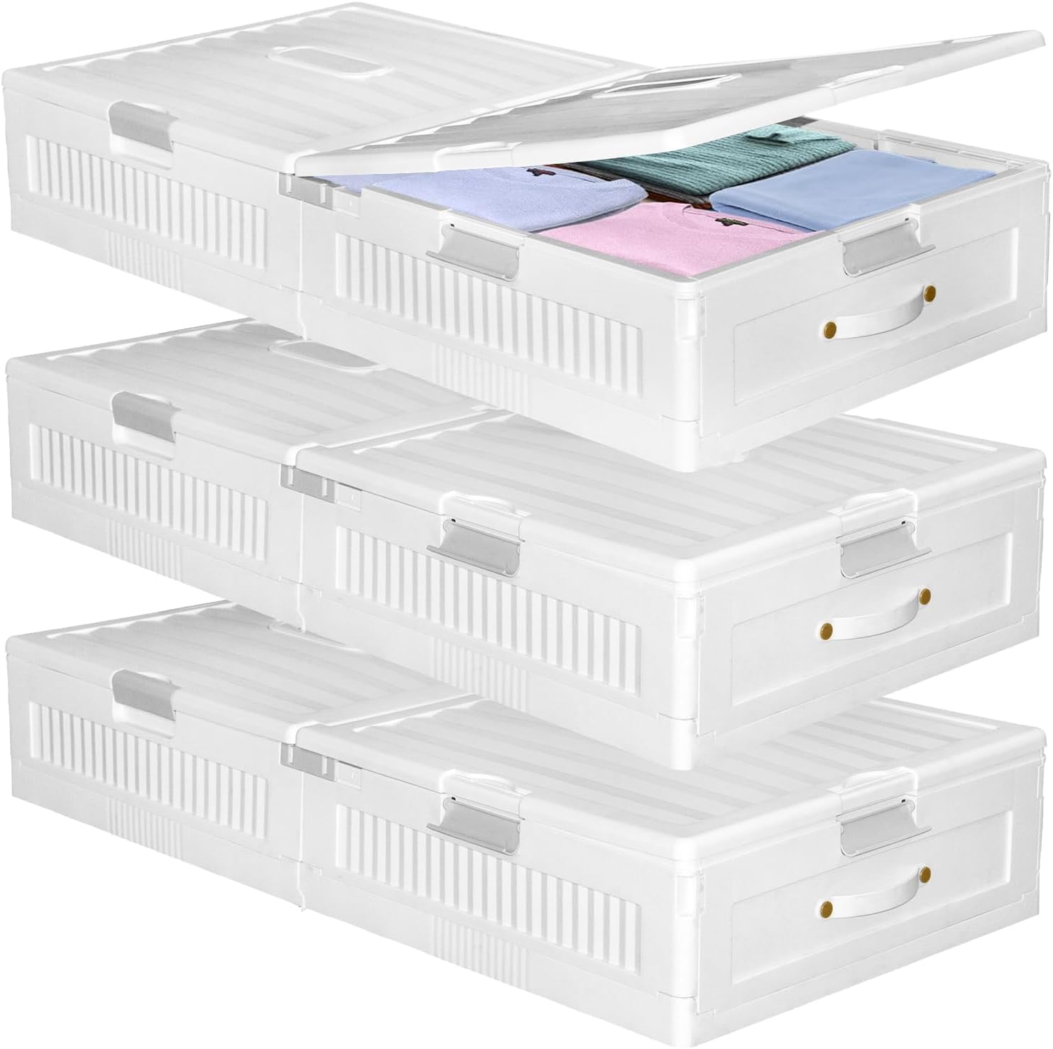 Amazon.com: Karramlili Stackable Under Bed Storage Containers Plastic ...