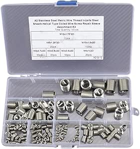 Amazon.com: KYATON Thread Inserts Kit, Thread Reducer, 140Pcs Car Silver Metric Wire Thread ...