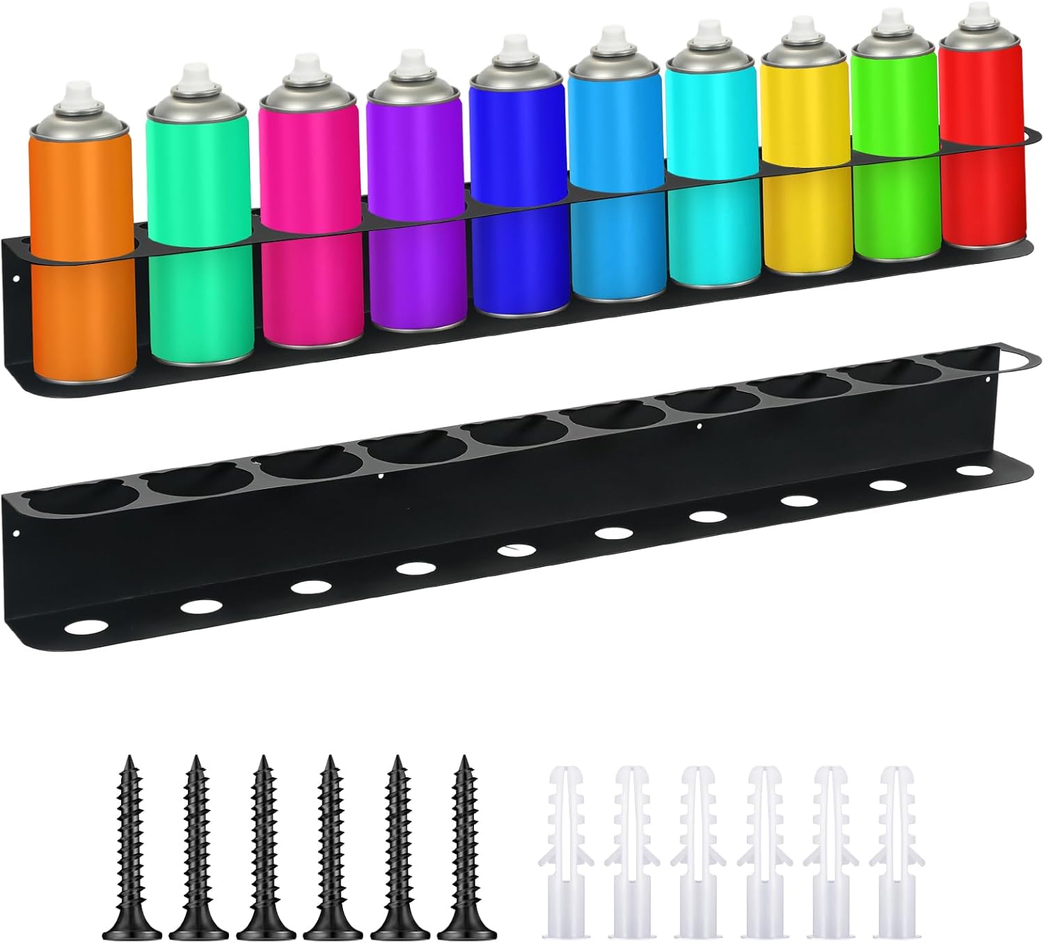 Amazon.com: Menkxi 2 Pcs Metal Spray Bottle Holder Wall Mount 10 Can ...