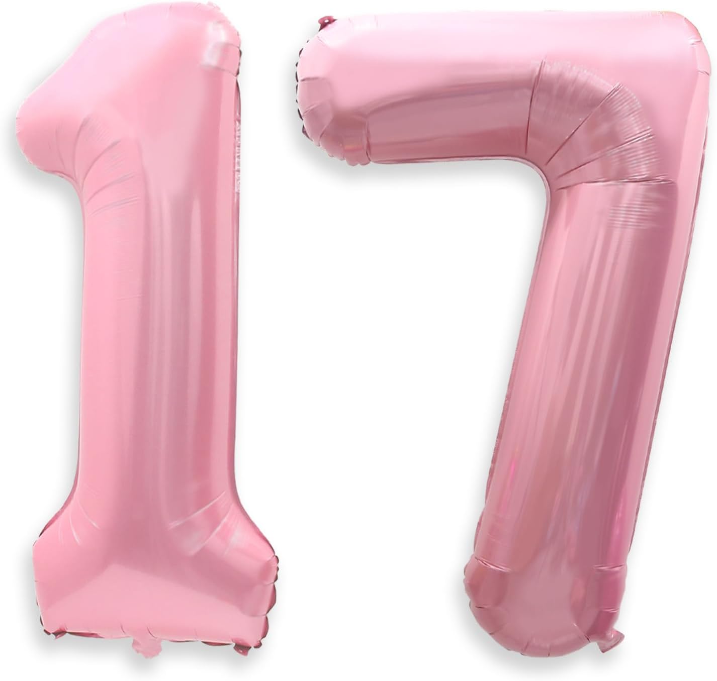 Amazon.com: 40 Inch Pink 17 Balloon Numbers, Large Number 17 Balloons ...
