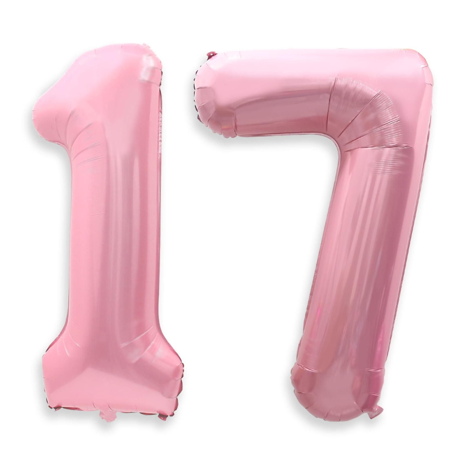 Amazon.com: 40 Inch Pink 17 Balloon Numbers, Large Number 17 Balloons ...