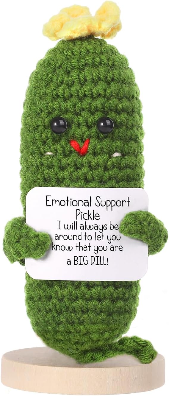 Amazon.com: BOXOB Funny Emotional Positive for Pickles, 4.7in Knitted ...