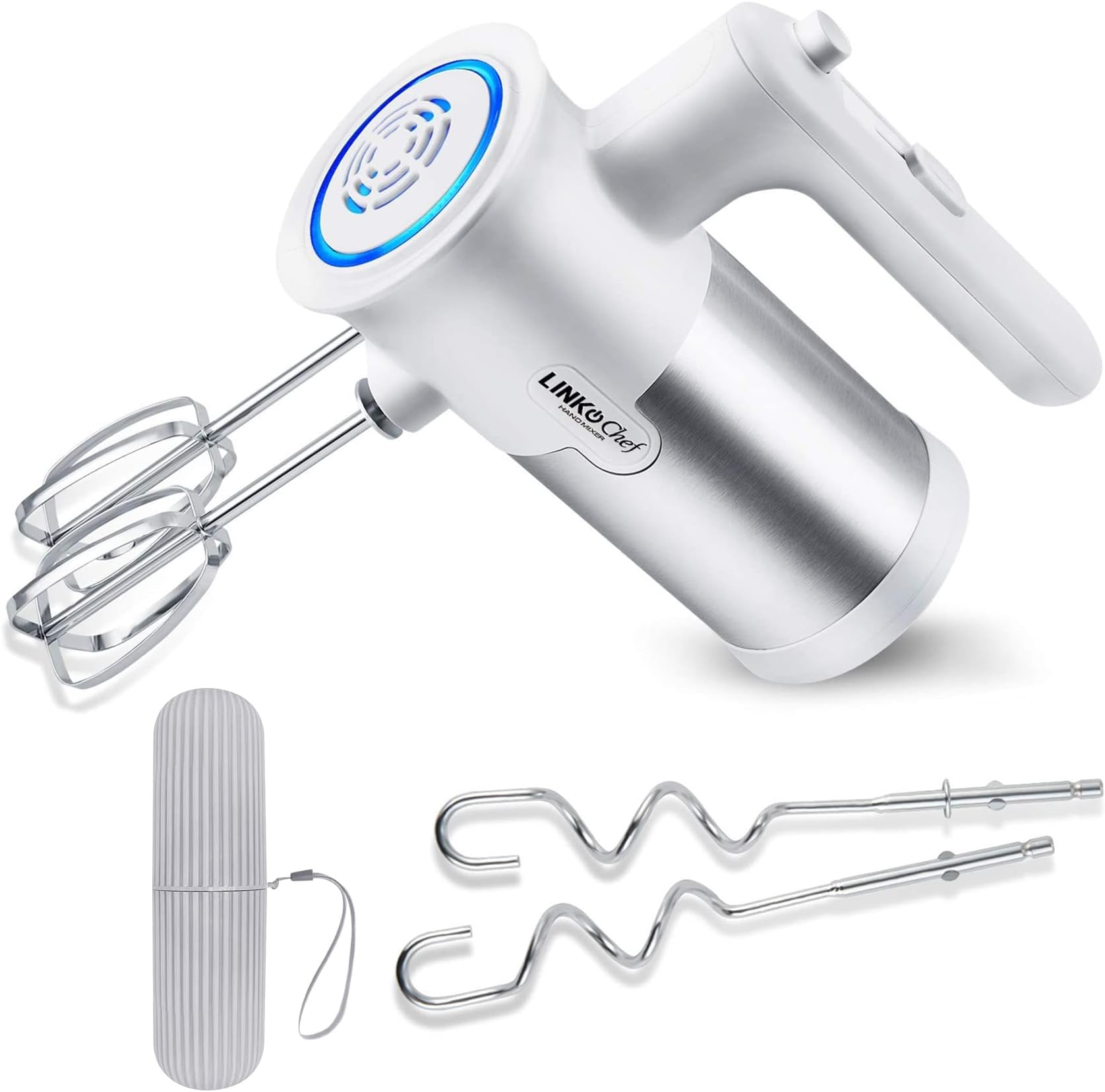 Hand Mixer, LINKChef Hand Mixer Electric 5 speed for Whipping + Mixing ...