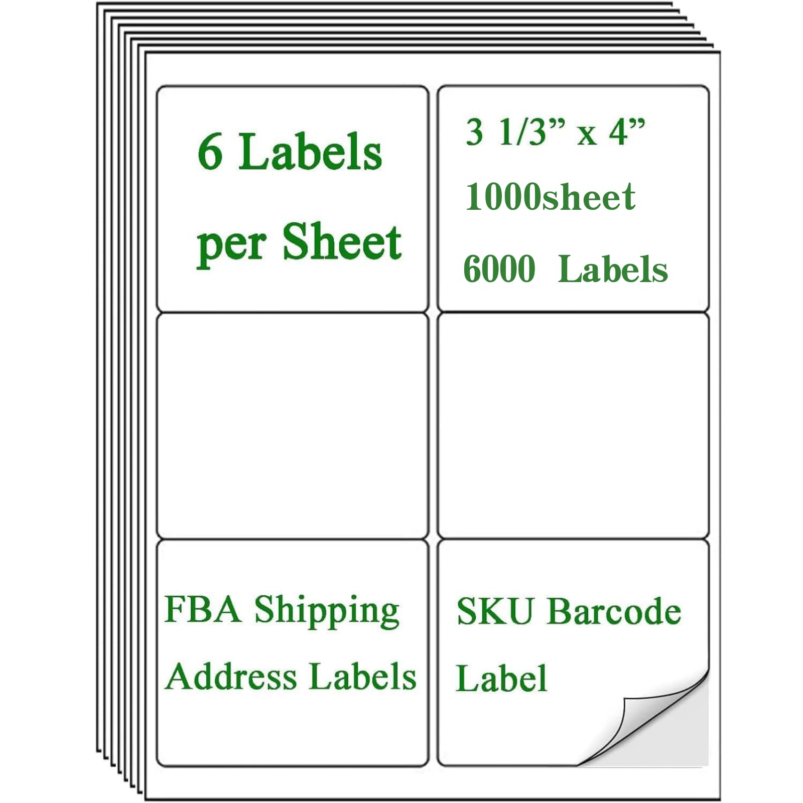 Snapklik.com : 6 Up Shipping Address Labels, 3.33" X 4"