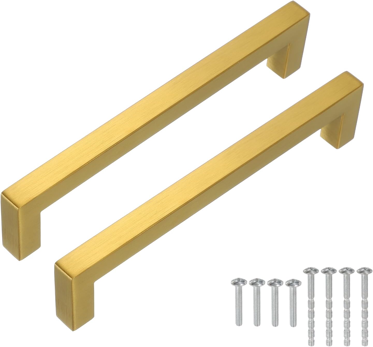 uxcell 2 Pcs Gold Cabinet Pulls, 6.8 Inch Square Pulls Stainless Steel ...