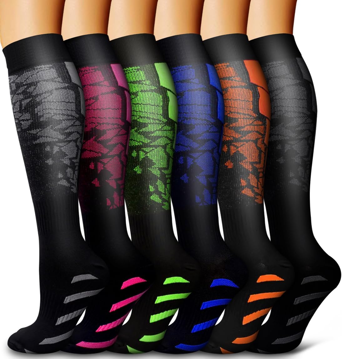 Amazon.co.jp: Bluemaple 6 Pack Copper Compression Socks for Women and ...
