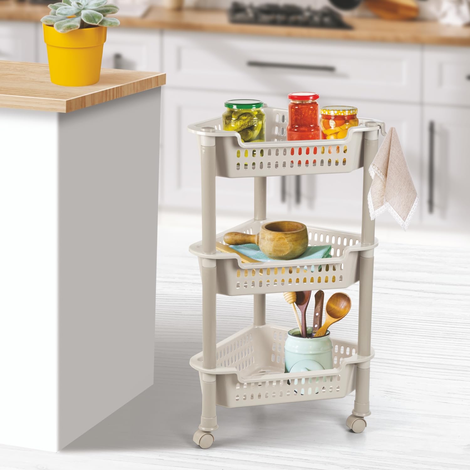 Kitchen Trolley Corner Designs Laronna Solid Wood Top Kitchen Island