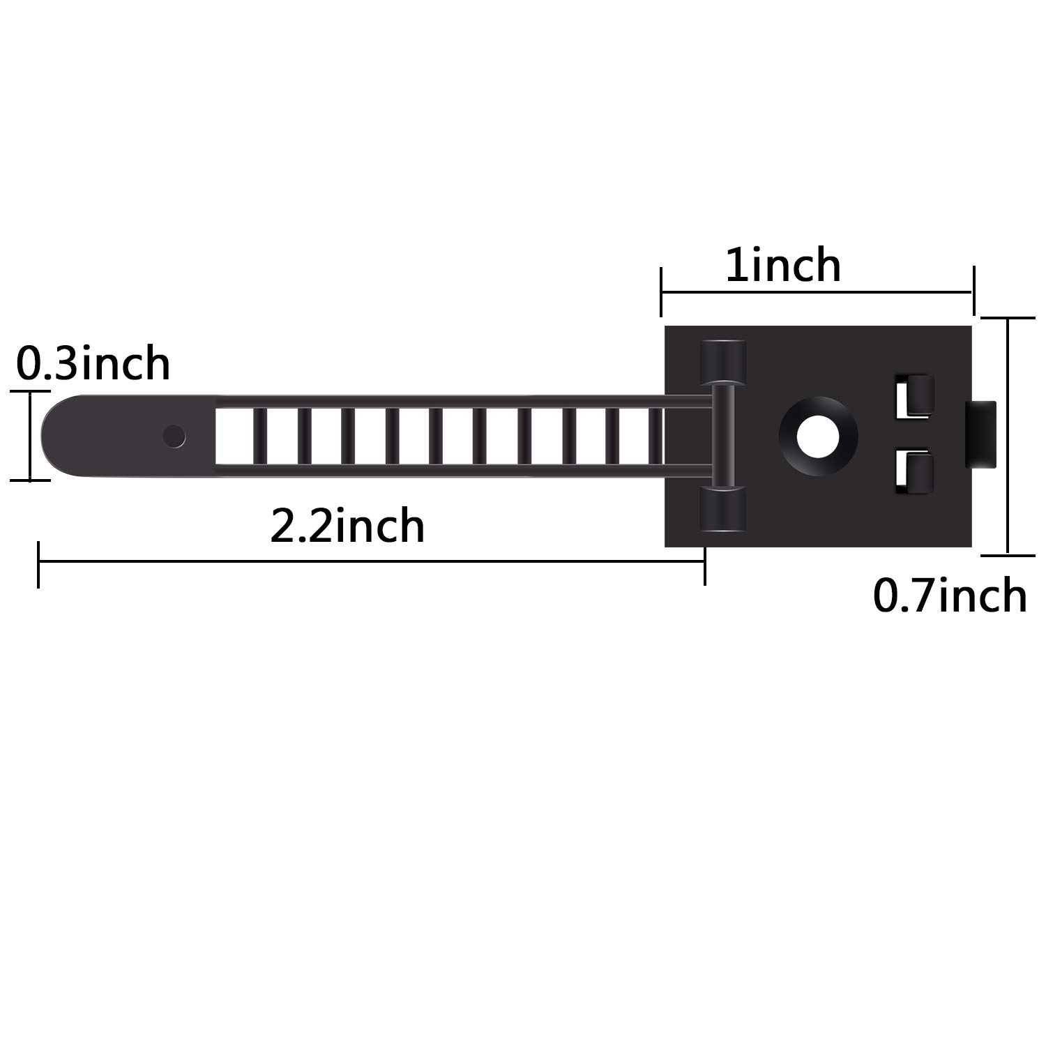Snapklik.com : 50Pcs Adhesive Cable Management Ties Extra Screw & Hole ...