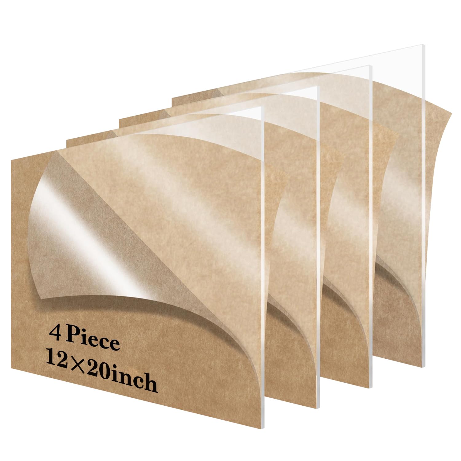 Snapklik.com : 12 X 20 Acrylic Sheet 1/8 Inch Thick 3mm, 4 Pieces Clear ...