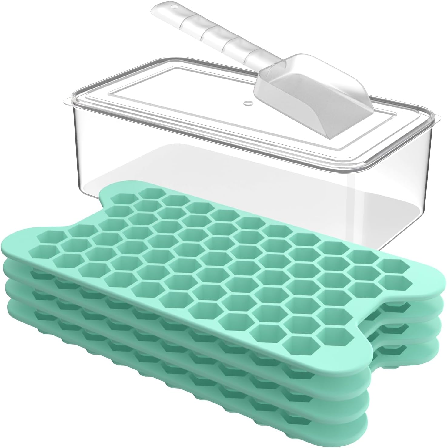 Amazon.com: Honeycomb Ice Cube Tray for Freezer: MOOFEI Ice Cube Maker ...