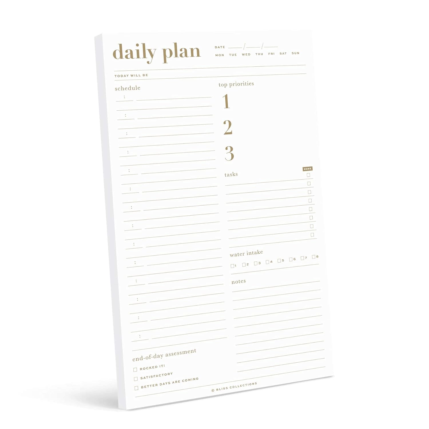 Bliss Collections Essential Daily Planner 6 x 9 with 50 Undated Tear ...