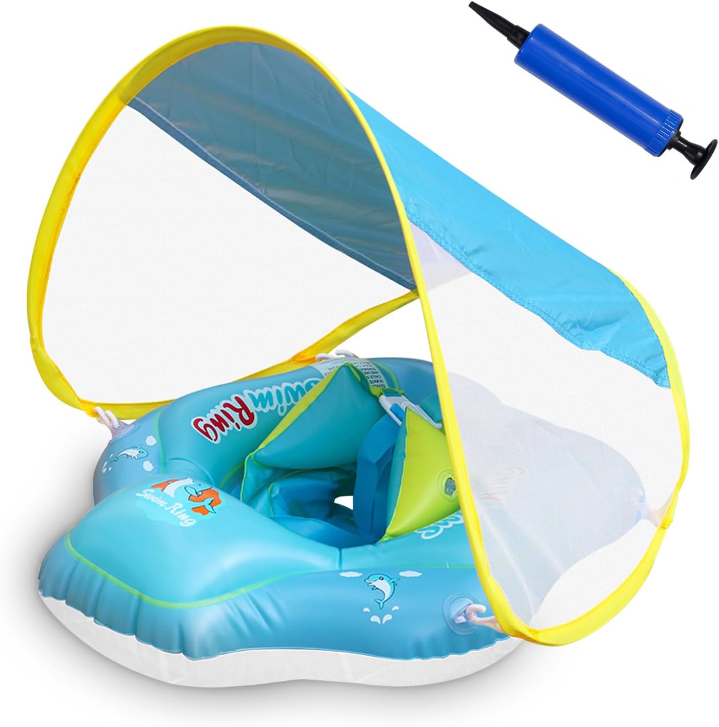 Mambobaby Float, Non-Inflatable Solid Baby Swim Float with UPF 50+ Sun ...