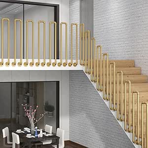 HEFJIAYCIQ Side Mount U Shape Handrail, 1.1Ft-3.3Ft Wrought Iron Pipe ...