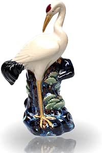 Amazon.com: SecondWinterDJ Red-Crowned Ceramic Crane Statues Painted ...