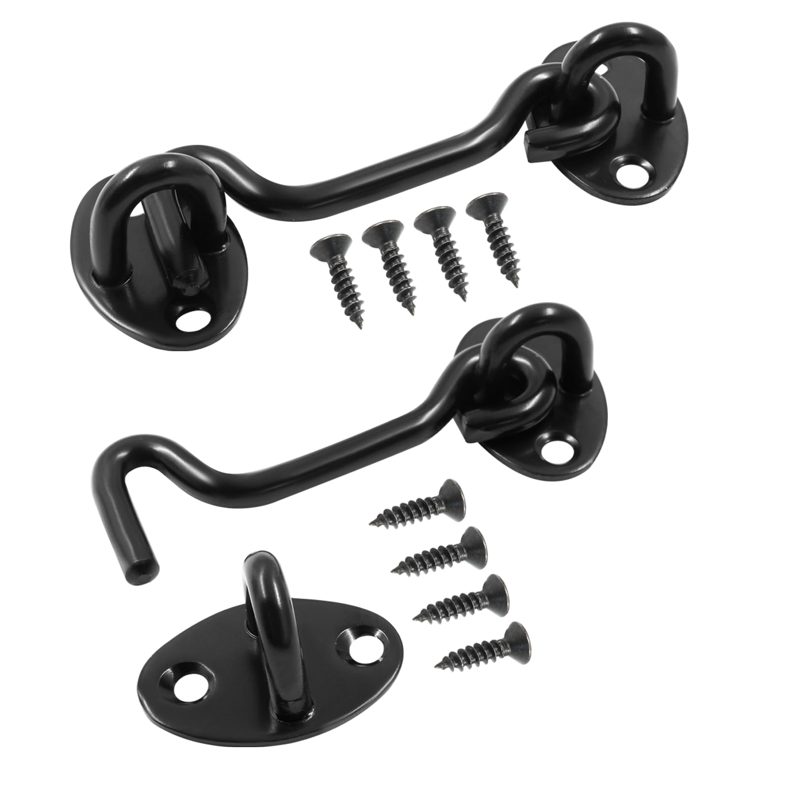 Amazon.com: Zorveiio 2Pcs 3 Inch Black Privacy Hook and Eye Latch ...