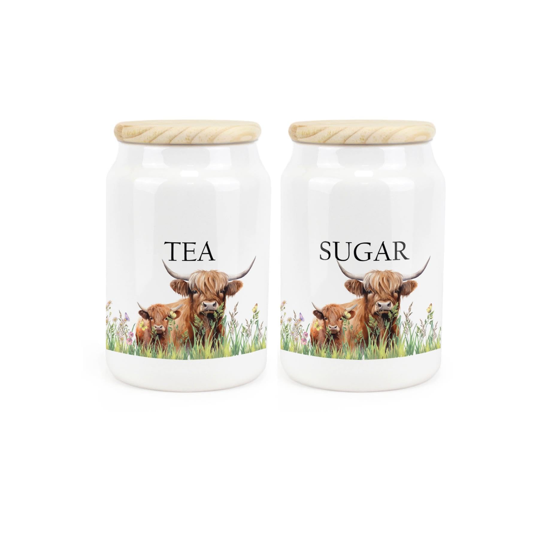 Purely Home Highland Cow Ceramic Tea & Sugar Storage Canisters - Mum ...