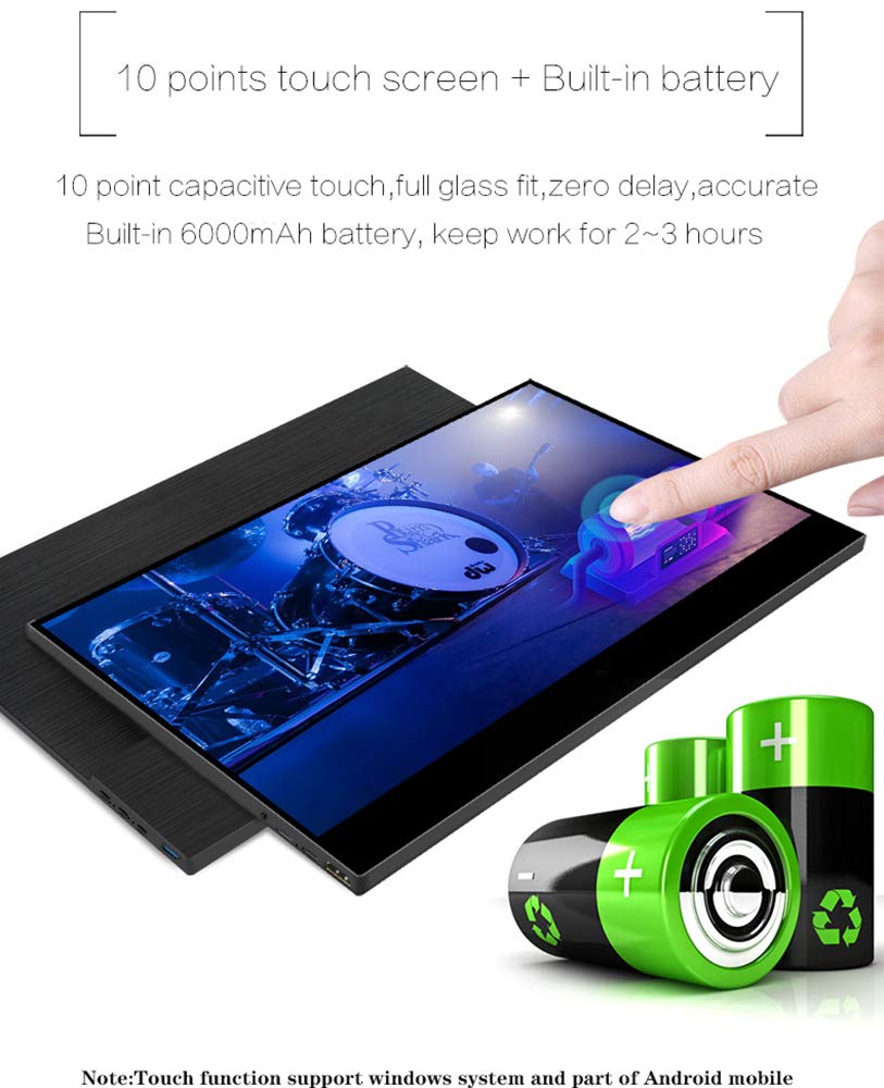 Buy NewDream8 15.6 Inch Portable Monitor,Touch Screen,Built-in Battery ...