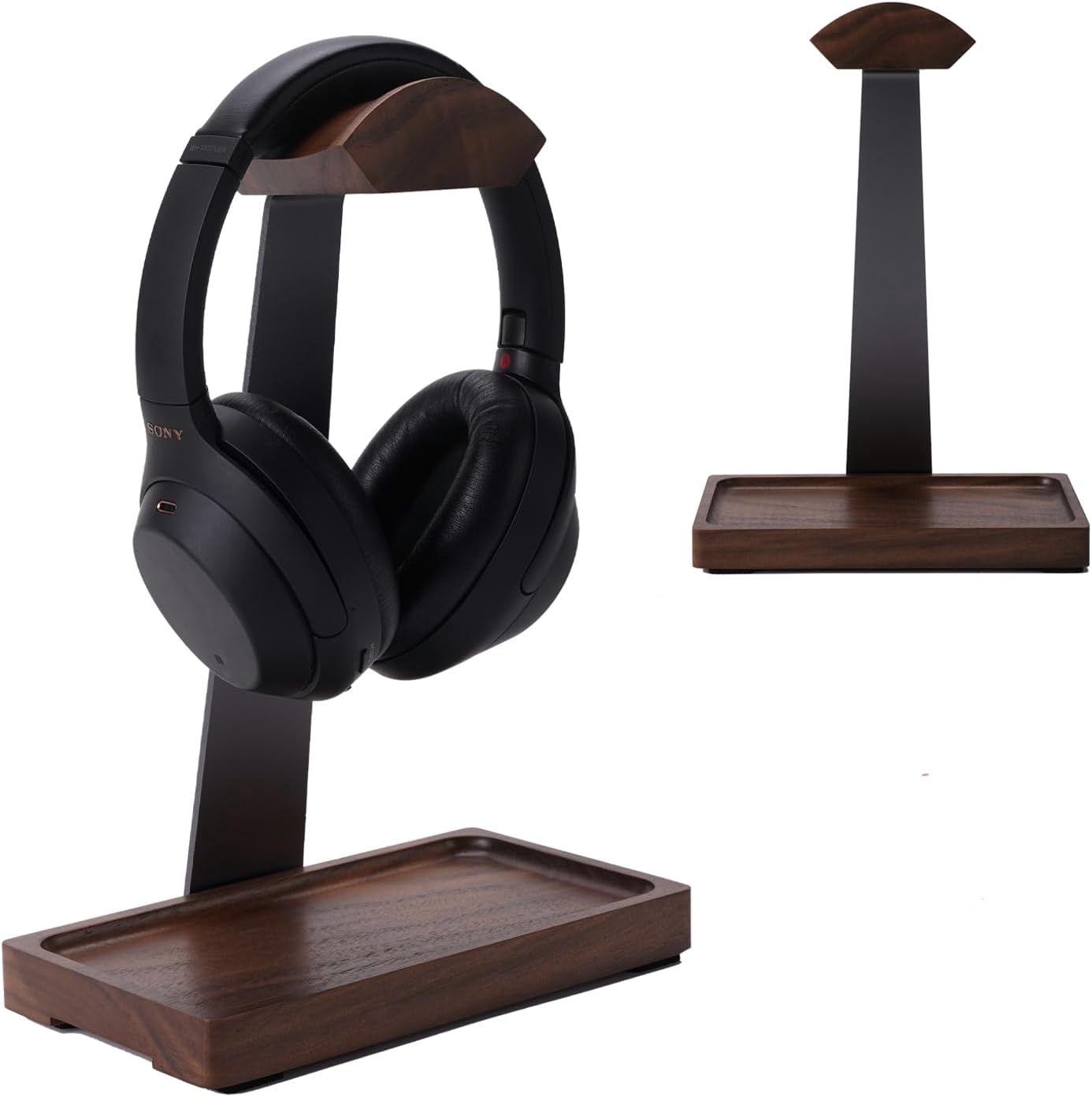 Amazon.com: NIRVASH Walnut Headphone Stand, Wooden Headset Stand for ...