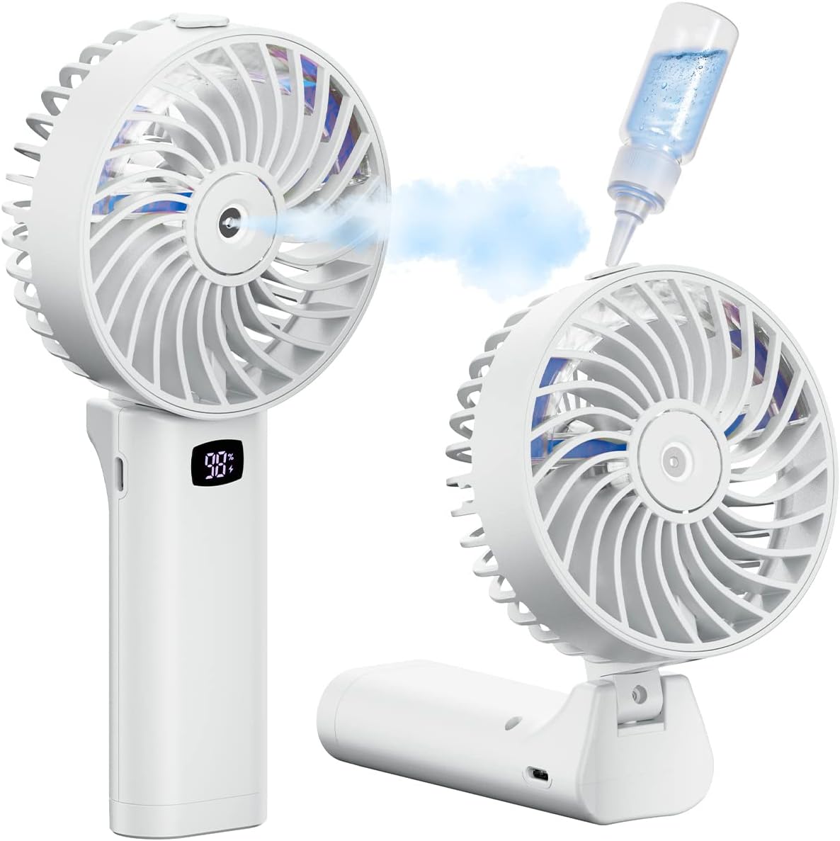 Amazon.com: Gaiatop Portable Handheld Misting Fan, 4000mAh Rechargeable ...