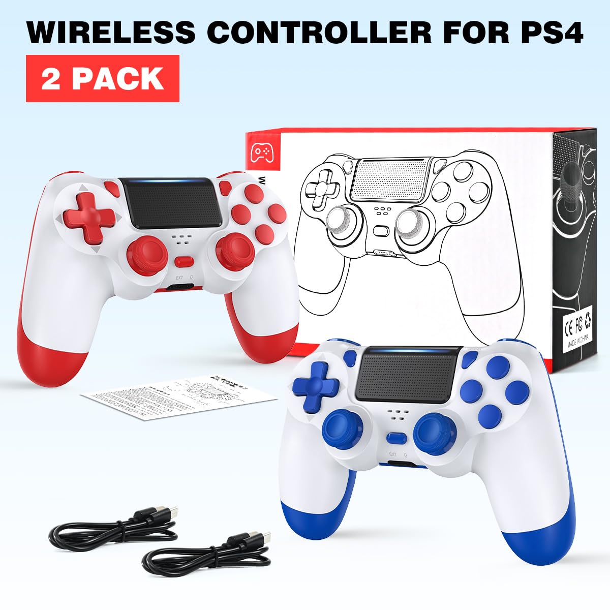 Snapklik.com : Yinjie PS4 Controller Wireless 2 Pack, Compatible