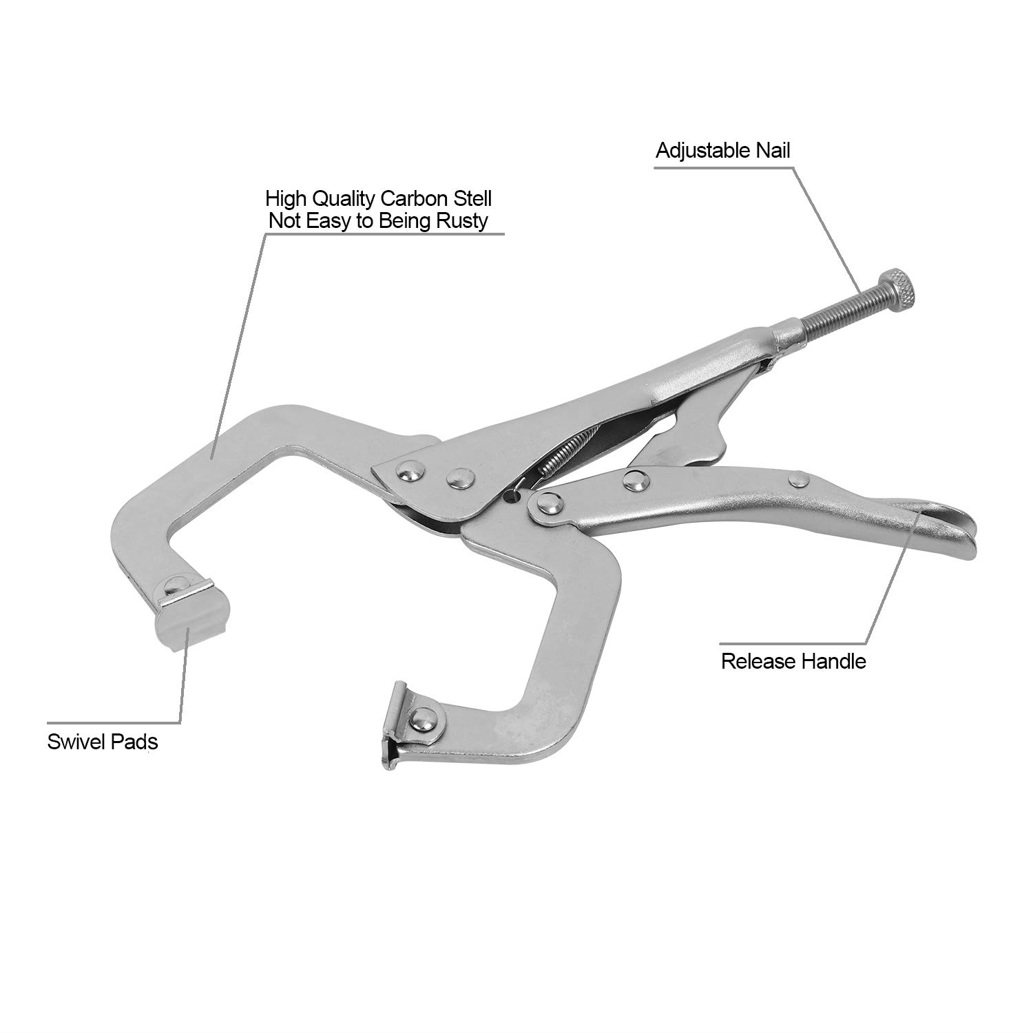 KEILEOHO 6 Pack 11 Inches C Clamp Locking Pliers with Swivel Pads ...