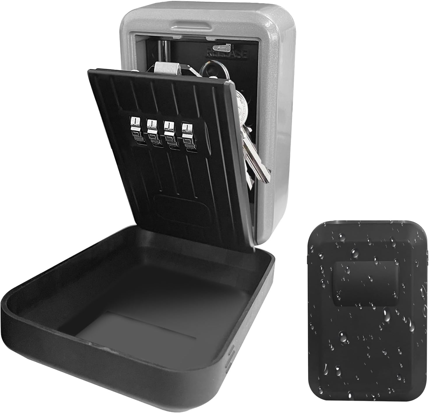 Key Lock Box for Outside,4 Digit Combination Lock Box,Key Safe Box ...