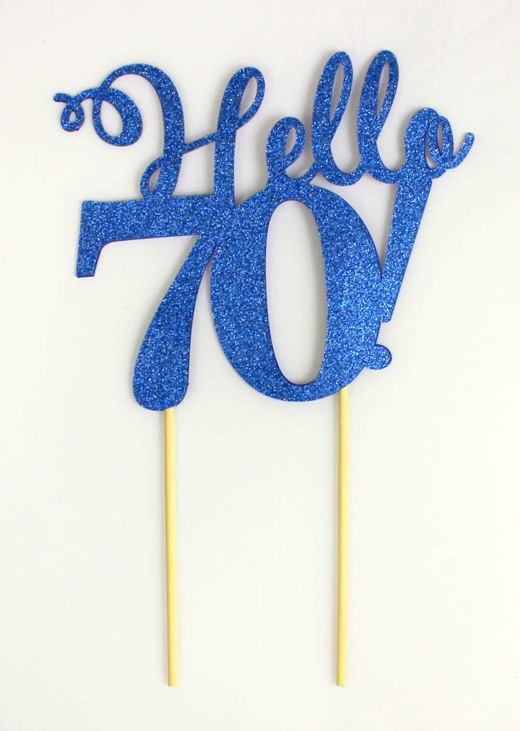 Amazon.com: All About Details Hello 70! Cake Topper,1pc, 70th Birthday ...