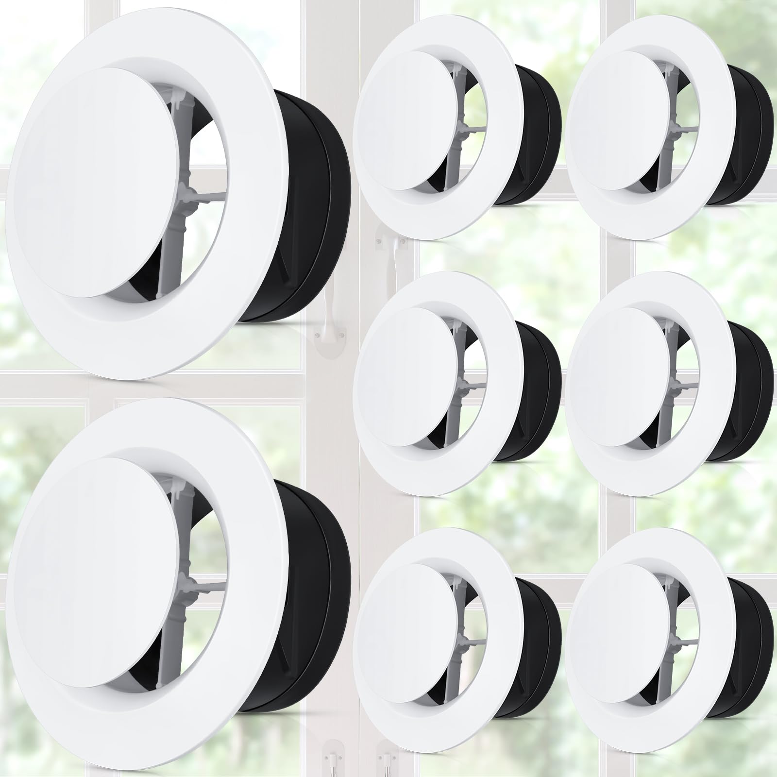 Baquler 8 Pcs 6 Inch Vent Covers, ABS Adjustable Soffit Vent, Soffit ...