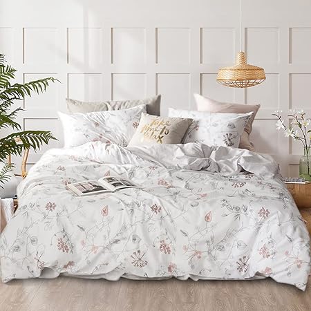 Amazon.com: Windflower Bedding Bloomfield Floral Duvet Cover 3pc Set ...