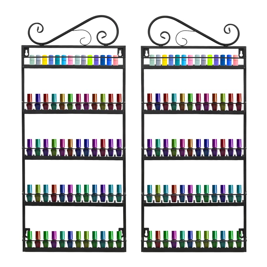 Amazon.com: CUYUFIA Metal Nail Polish Rack Wall Mount, 5 Tier Hanging ...