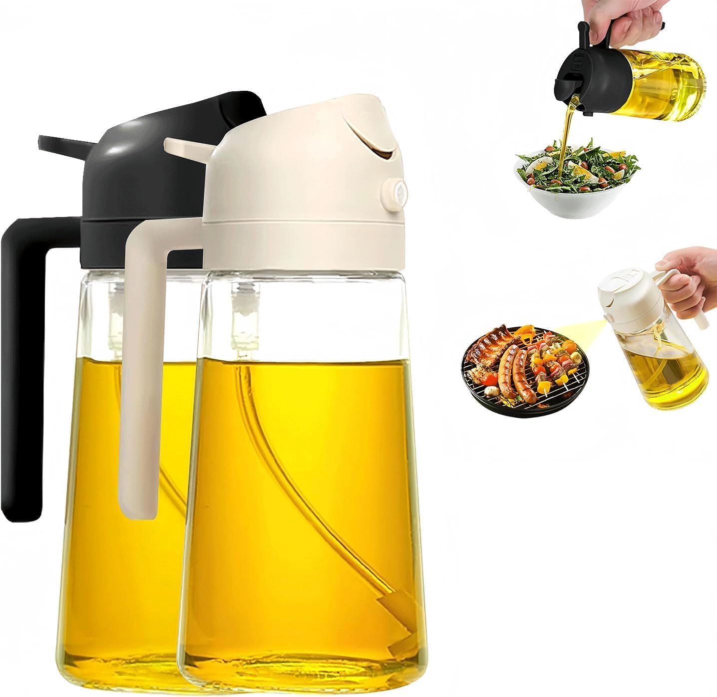 Amazon.com: RYIOYK Kitchen Cooking Oil Dispenser - Kitchen 2-in-1 Olive ...