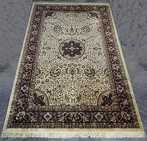 Buy Ali Carpet Traditional Carpet (Ivory, Viscose, 4 X 6 Feet) Online ...