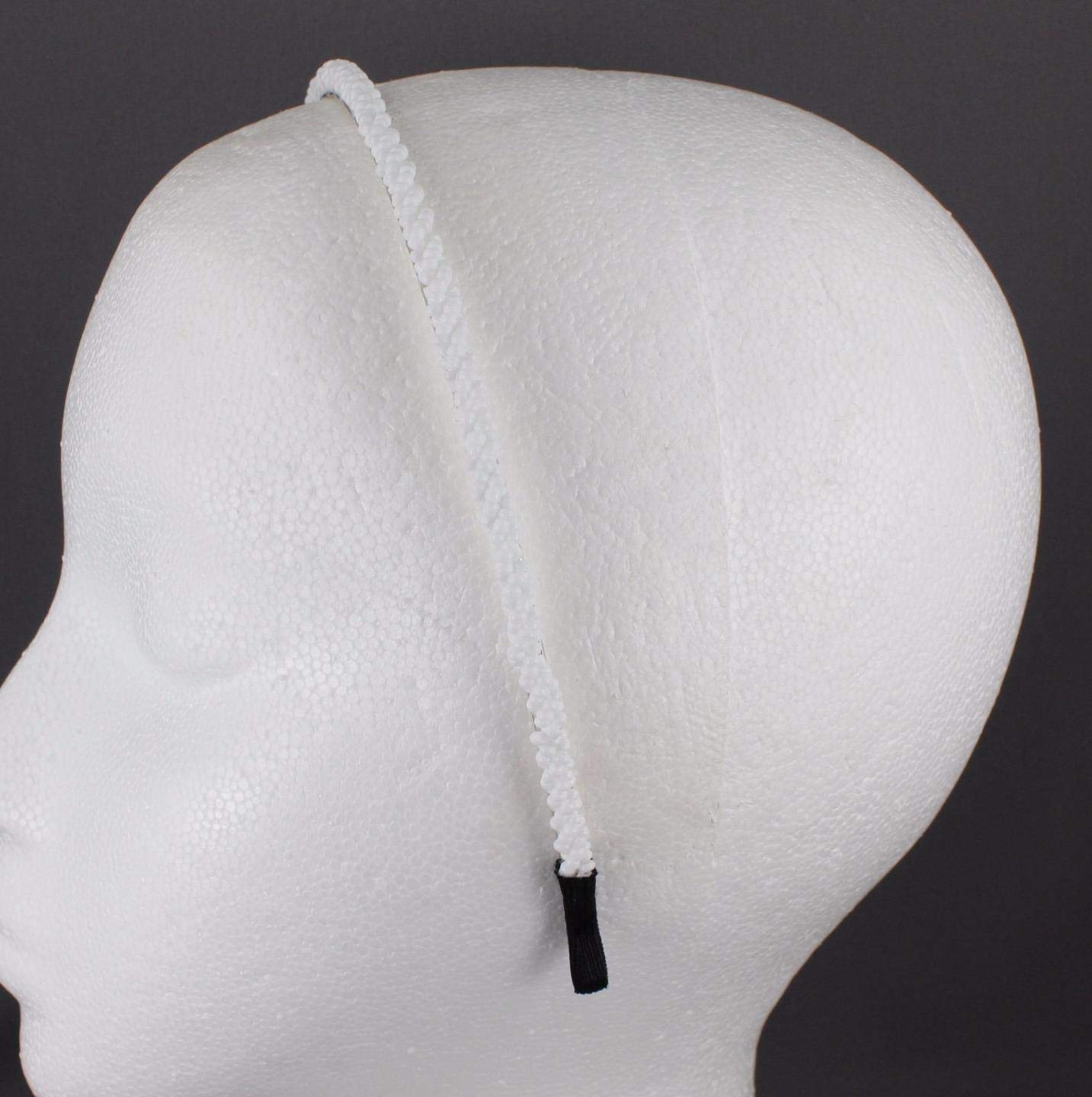 Amazon.com : White Seed Bead Headband Skinny Narrow Headband Beaded ...