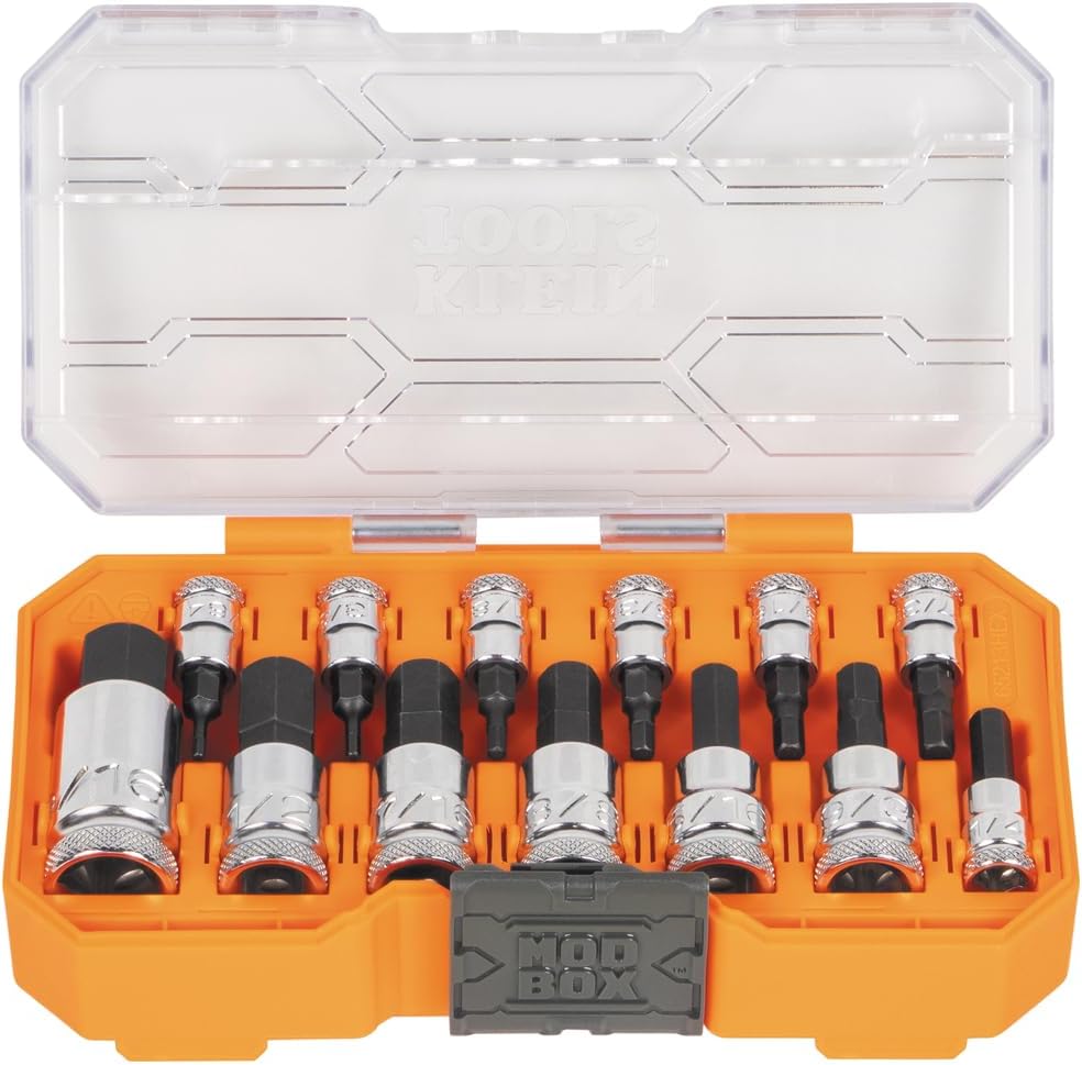 Klein Tools 65626 KNECT Deep Well Impact Socket Set, 3/8-Inch Drive ...