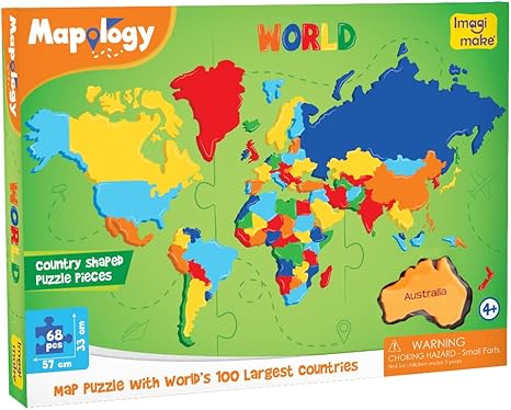 Imagimake Mapology World Map Puzzle for Kids | Educational Toys & Games ...