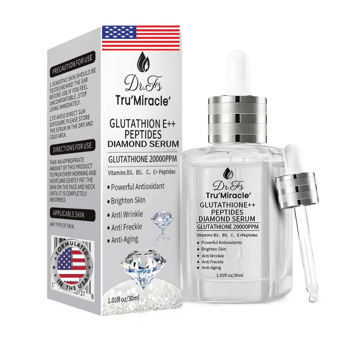 Amazon.com: Glutathione Serum with 5+Peptides -20,000ppm Glutathione ...