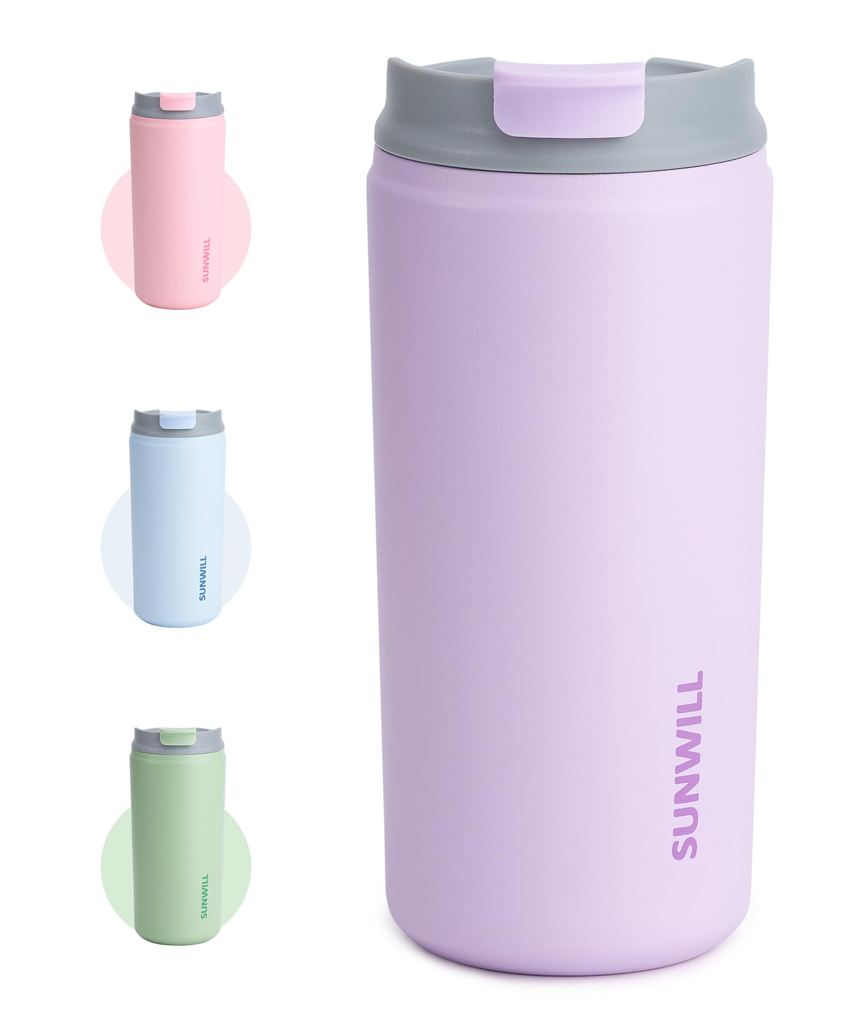 Amazon.com: SUNWILL Travel Coffee Tumbler, Insulated Mug with Lid, Leak ...