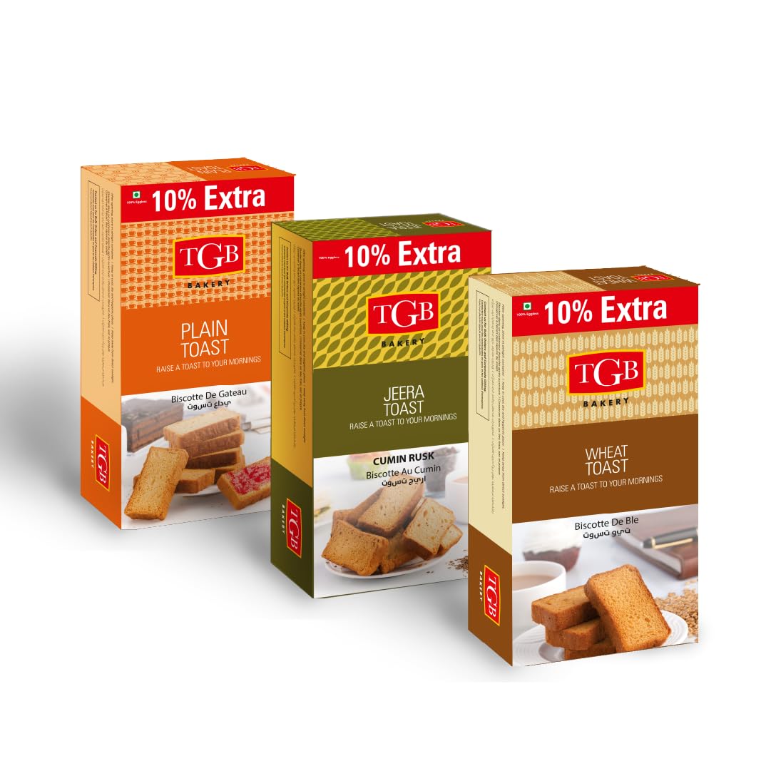 TGB Toast I Raise a Toast to Your Mornings I Assorted pack of 3 I Plain ...