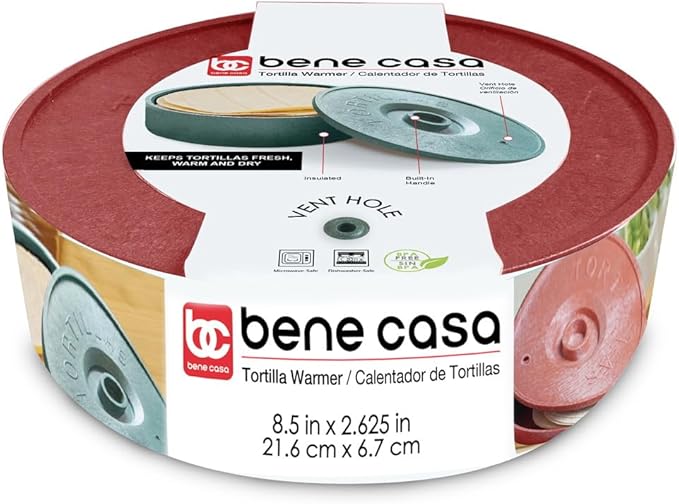 Amazon.com: Bene Casa RED Tortilla Warmer, 12 Tortilla Capacity, | BPA ...