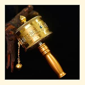 BAGZX Buddhist Prayer Wheel Tibetan Prayer Wheel Cast Iron Kettle ...