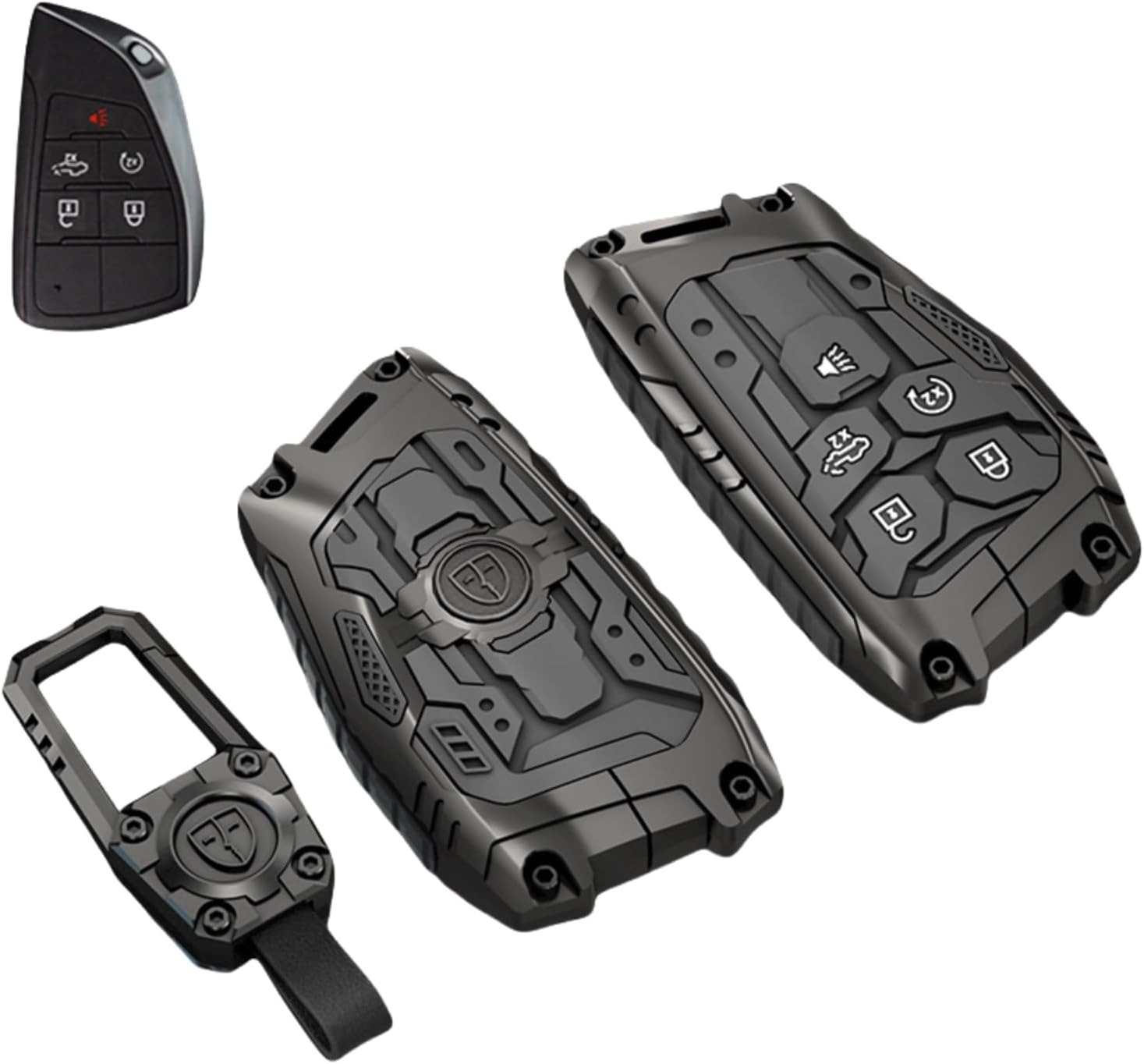 Amazon.com: REPROTECTING Silicone Rubber Carbon Fiber Patter Key Fob ...