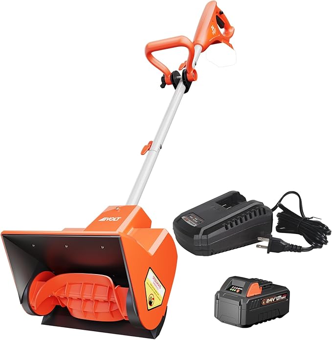 Amazon.com : AIVOLT Electric Snow Shovel Cordless, 24V 4Ah Battery ...