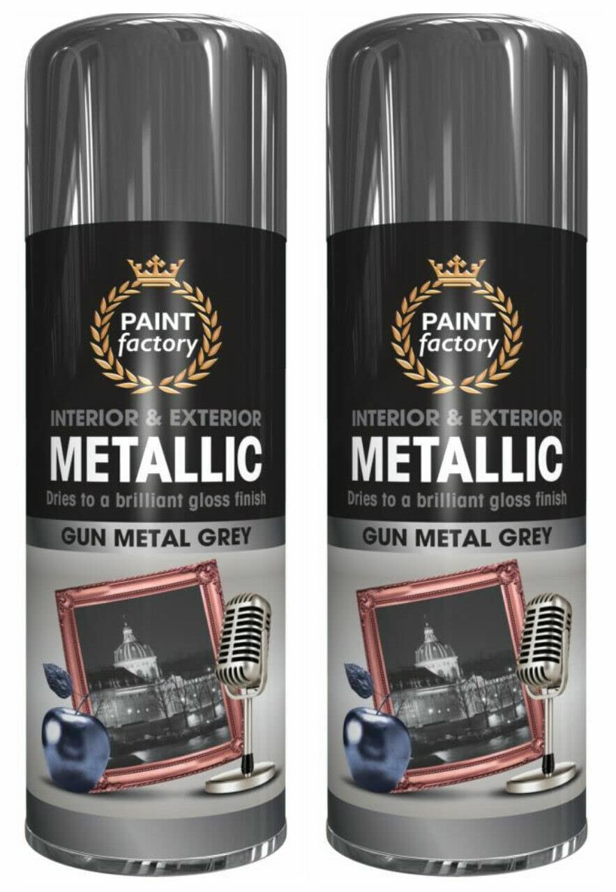 AHS Metallic Gun Metal Grey Spray Paint 400ML - Aerosol Paints For ...