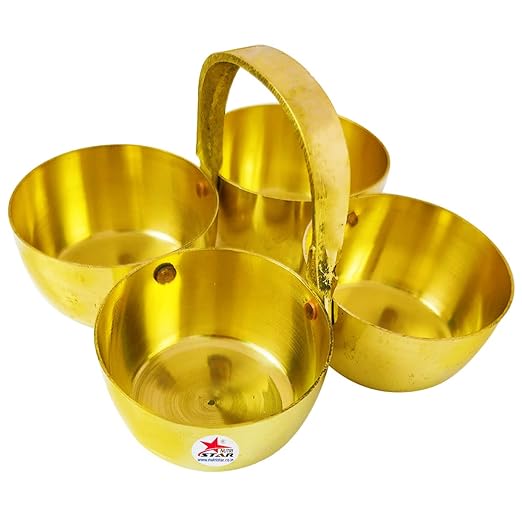 Buy NUTRI STAR Brass Chopala, Brass Pooja Ingrediants Holding Bowls ...